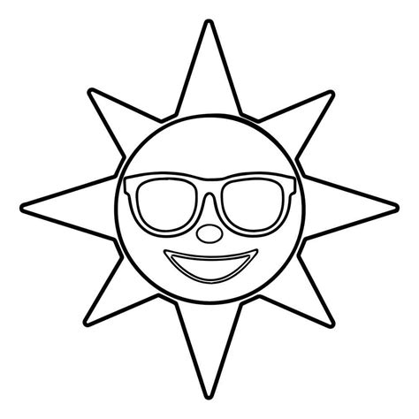 Раскраска Просто солнце в солнечных очках распечатать или скачать