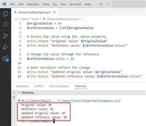 Reference Variables In Powershell