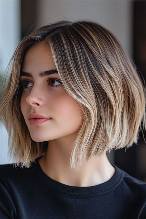 35 Medium Bob Haircuts That Are Always In Style Blunt Bob With Ashy