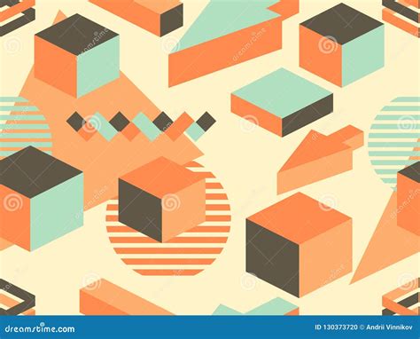 Isometric Shapes Poster 3d Abstract Geometric Brochures Futuristic Technology Backgrounds