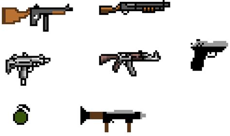Minecraft Gun Pixel Art Templates