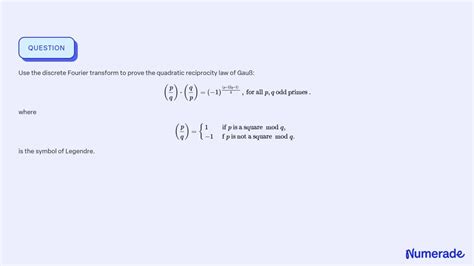 ⏩solved use the discrete fourier transform to prove the quadratic