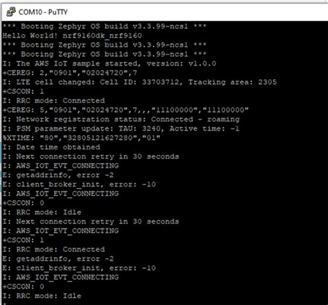 Nrf9160 Awsiot Sample Is Hangind Inside The Nrfspuflashregionset