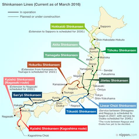 Japans High Speed Shinkansen Route Map