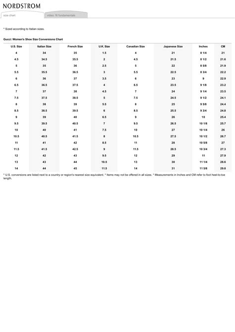 Womens Shoe Size Conversions Chart Gucci Download Printable Pdf Templateroller