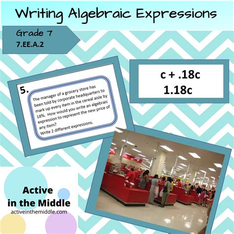 Writing Algebraic Expressions Writing Algebraic Expressions Algebraic Expressions Middle