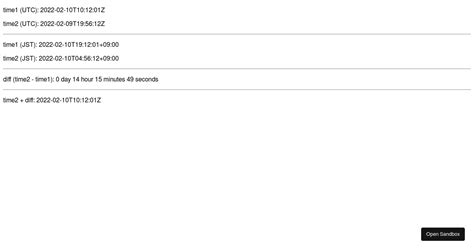 dayjs human readable complexed diff codesandbox