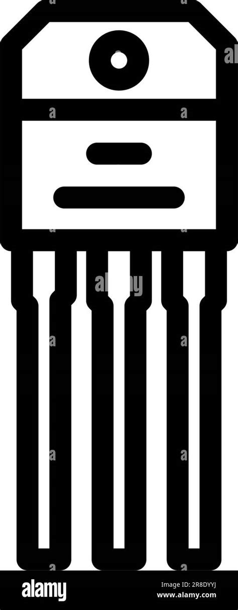 Transistor Electronic Component Line Icon Vector Illustration Stock