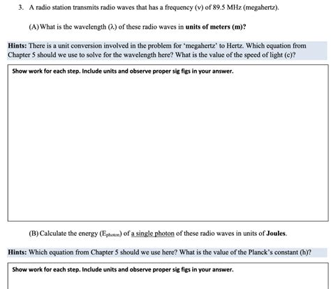 Solved 3 A Radio Station Transmits Radio Waves That Has A Chegg Com