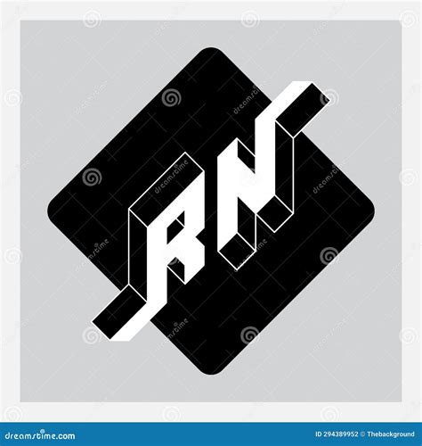 R And N Monogram Or Logotype Isometric 3d Font For Design Outline Fonts Three Dimension