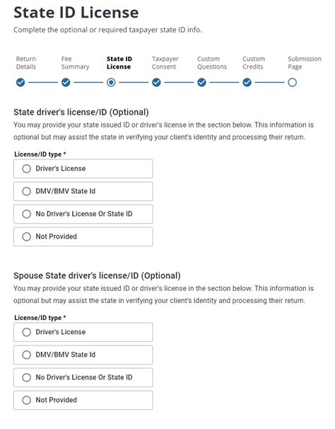 proweb e file process state id license support
