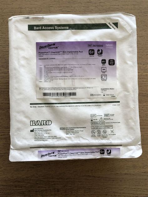 New Bard 5616000 Powerport Clearvue Slim Implantable Port Intermediate