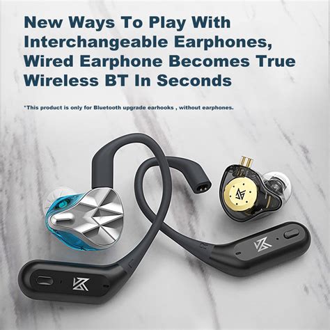 Kz Az09 블루투스 5 2 무선 이어 후크 이어폰 업그레이드 케이블 하이파이 헤드셋 스포츠 게임 헤드폰 라인 Kz Zs10 Pro Zsx Zas용