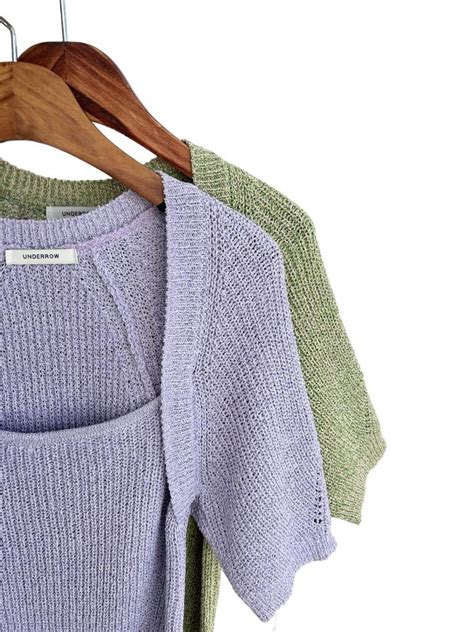 스퀘어넥 반팔 니트 2컬러 헬로마켓