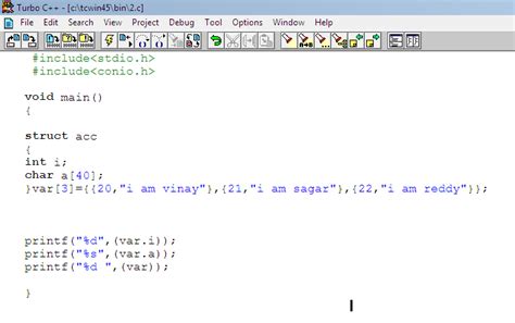 Using Array Of Structure Variable In C Language To Access Values Like