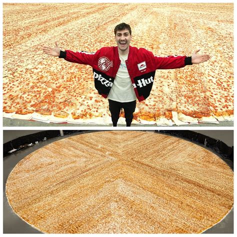 Largest Pizza Ever Guinness World Records Youtuber Pizza Hut