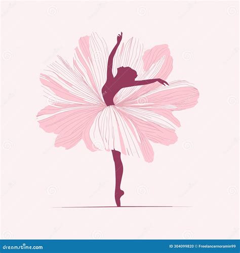 Ballerina Silhouette Vector Illustration Of A Ballerina In A Pink Tutu
