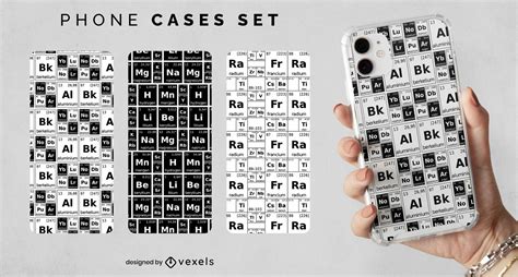 Chemical Elements Phone Case Design Set Vector Download