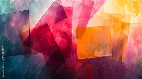 An Abstract Background With Overlapping Transparent Shapes Use A Mix Of Geometric Forms In