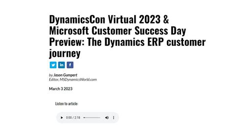 Steve Allen On Linkedin Dynamicscon Virtual 2023 And Microsoft Customer Success Day Preview The…