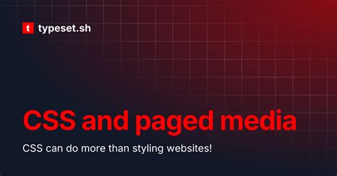 Css And Paged Media Typesetsh
