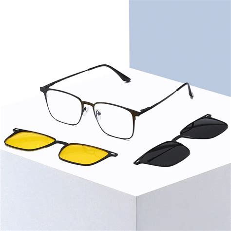 3 In 1 Glasses Magnetic Polarized Sunglasses Clip On Sunglasses Lenses