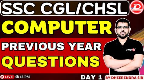 Ssc Cgl Chsl 2024 Computer Previous Year Questions Solution Day 1 By Dheerendra Sir