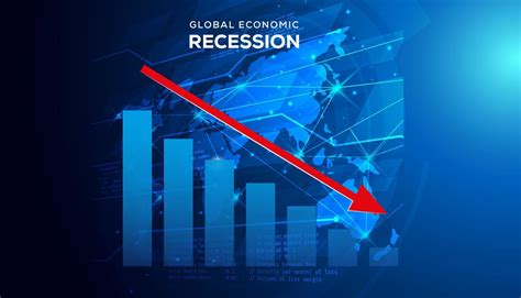 Global Recession Background Illustration Of Economic Recession With Red Arrow Symbol Falling
