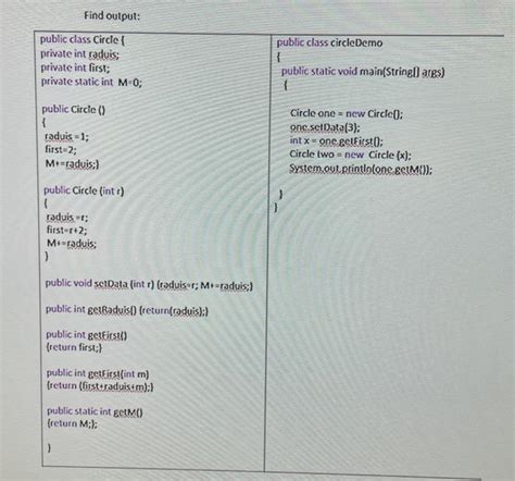 solved find output public class circle { private int