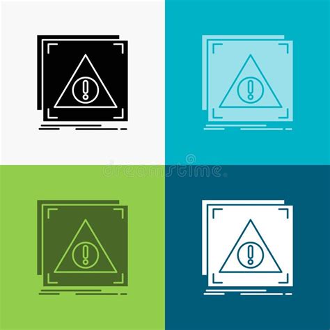 Error Application Denied Server Alert Icon Over Various Background Glyph Style Design