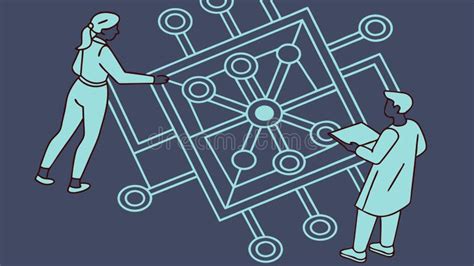 People Working On Abstract Data Network Innovation And Technology Vector Design Generative Ai