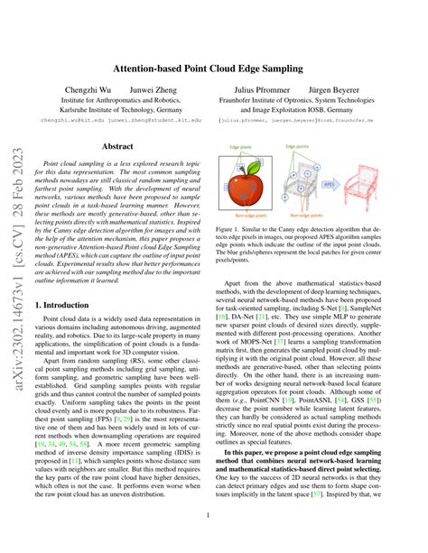 Pdf Attention Based Point Cloud Edge Sampling
