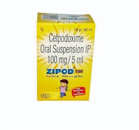 Zipod 100mg5ml Dry Syrup Packaging Size 30 Ml At ₹ 114bottle In New