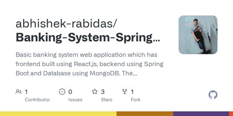 Github Abhishek Rabidasbanking System Spring Boot Reactjs Mongodb Basic Banking System Web