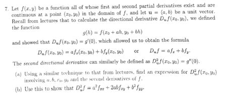 Solved 7 Let Fx Y Be A Function All Of Whose First And