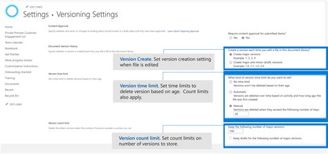 تمكين ميزة تعيين الإصدار لقائمة أو مكتبة وتكوينها دعم Microsoft