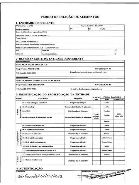 Formulario Preenchido Pdf