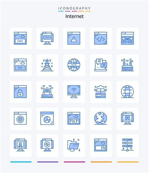 Free Vector Creative Internet 25 Blue Icon Pack Such As Ui Bookmark