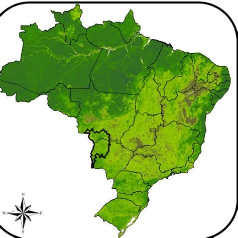 Mapa Do Brasil Com Destaque Para A área Do Bioma Pantanal Download