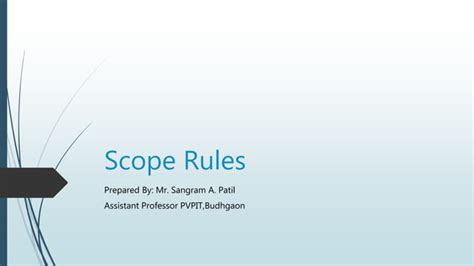 Scope Rules Local And Global Variables Pptx