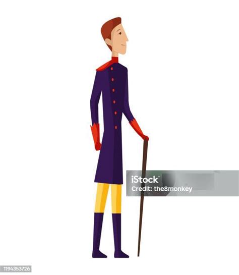 중세 패션 빈티지 드레스 르네상스 의류 벡터 남자 캐릭터입니다 역사적인 왕실 의상 일러스트 흰색 배경에 고립 된 예술 의상 천을 입은 바로크 인 Theatrical