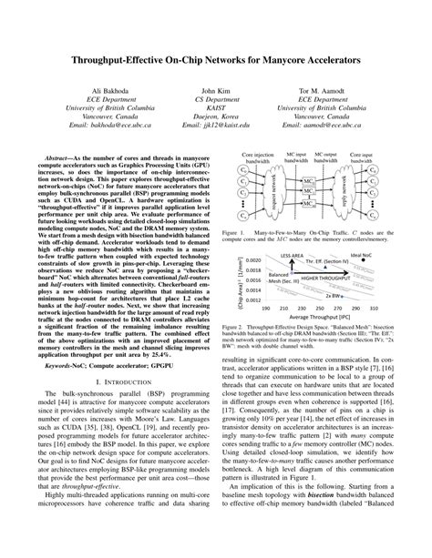 Pdf Throughput Effective On Chip Networks For Manycore Accelerators