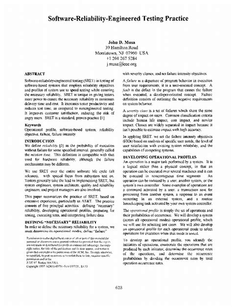 Software Reliability Engineered Testing Practice IEEE Conference Publication IEEE Xplore