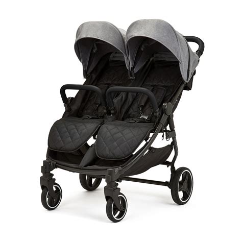 Ickle Bubba Venus Max Double Stroller Space Grey Black