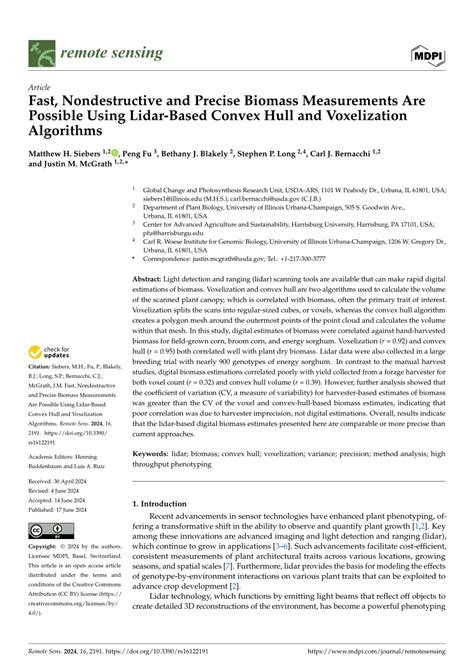 pdf fast nondestructive and precise biomass measurements are