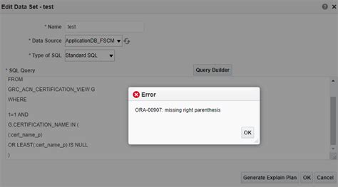Oracle Cloud Fusion Multi Select Parameters Errors Out When Two Or More