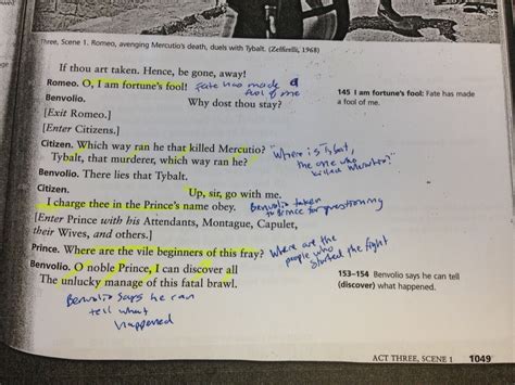 Script Annotation Romeo And Juliet Act 3