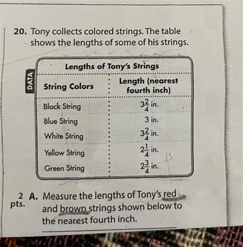 20 tony collects colored strings the table shows the lengths of some of his strings 2 a [others]