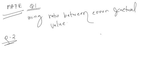 Solved Which Of The Following Summary Measures For Forecast Errors