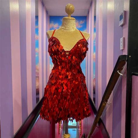 Hire Red Diamond Sequin Low Back Dress